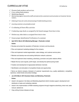 Catherine katile CV 2016 | PDF