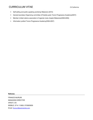 Catherine katile CV 2016 | PDF