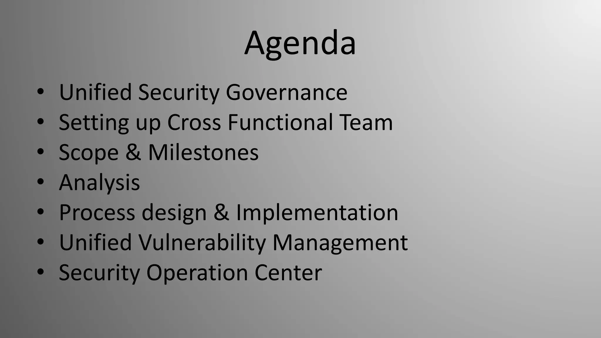 Unified Security Governance | PPTX