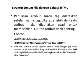 6346 pertemuan21(web statis dengan struktur html) | PPT