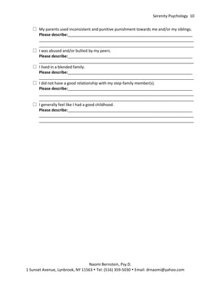 Couples Therapy Intake Questionnaire | PDF