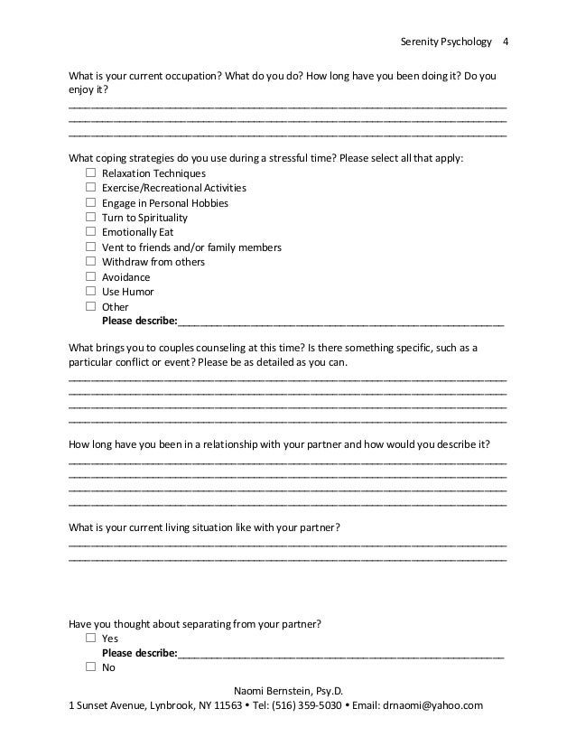 Couples Therapy Questions