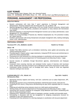 CV_Ajay Kumar | DOC | Human Resources | Business