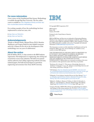 Foundational Methodology for Data Science | PDF