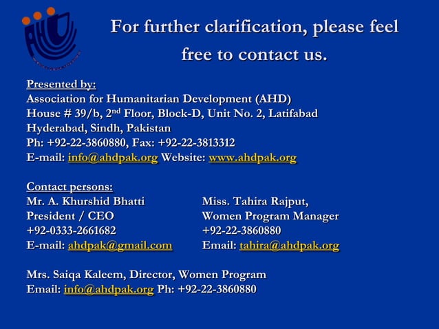 VDM Model Presentation by AHD Hyderabad Pakistan | PDF