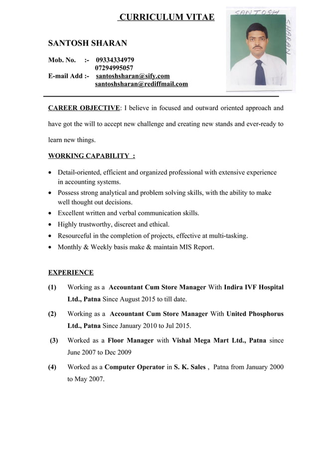 Santosh_Sharan_Resume IVF | DOC
