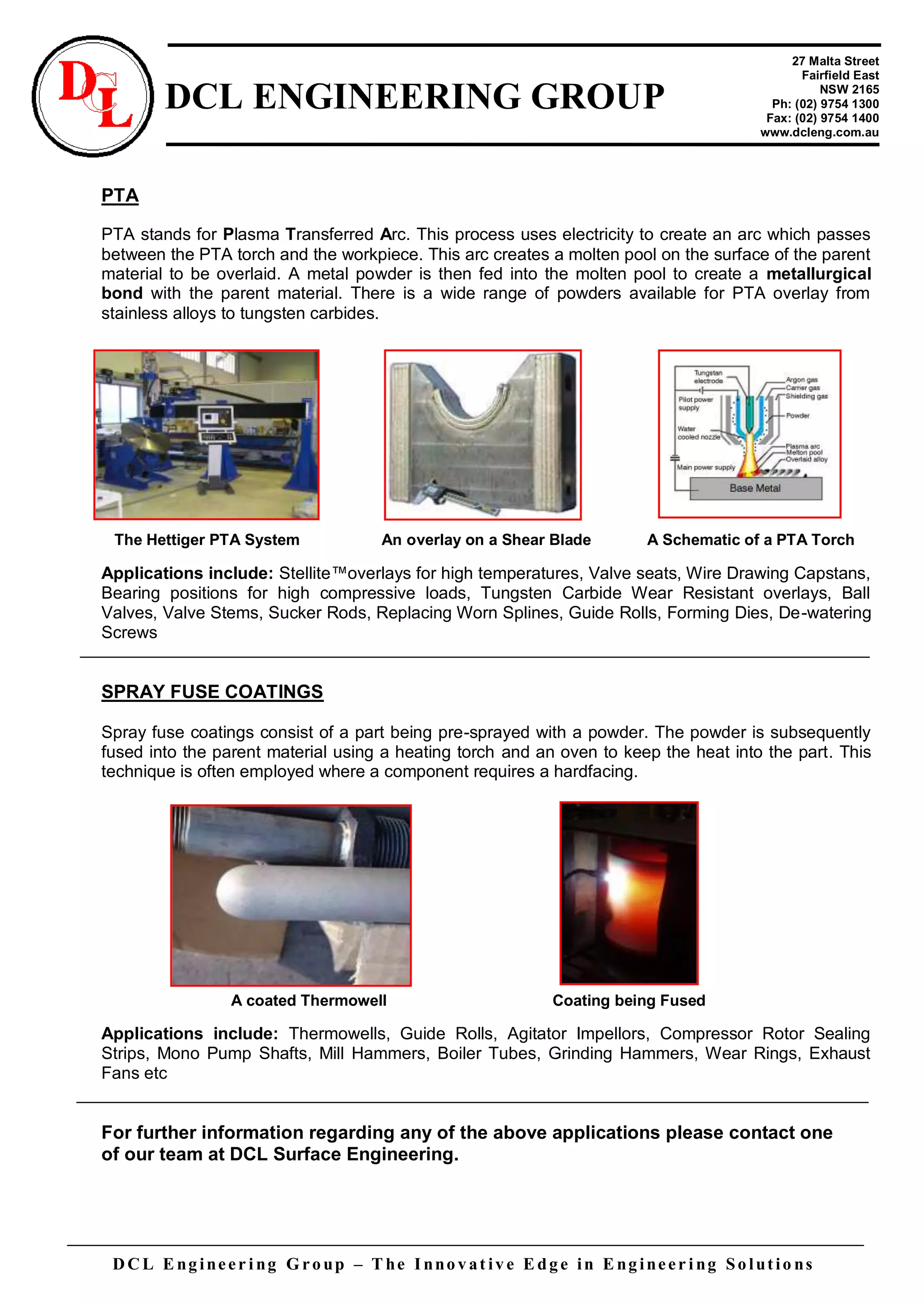 Tech Bulletin DCLEG - 10000 An Overview of Thermal Spray Processes at ...