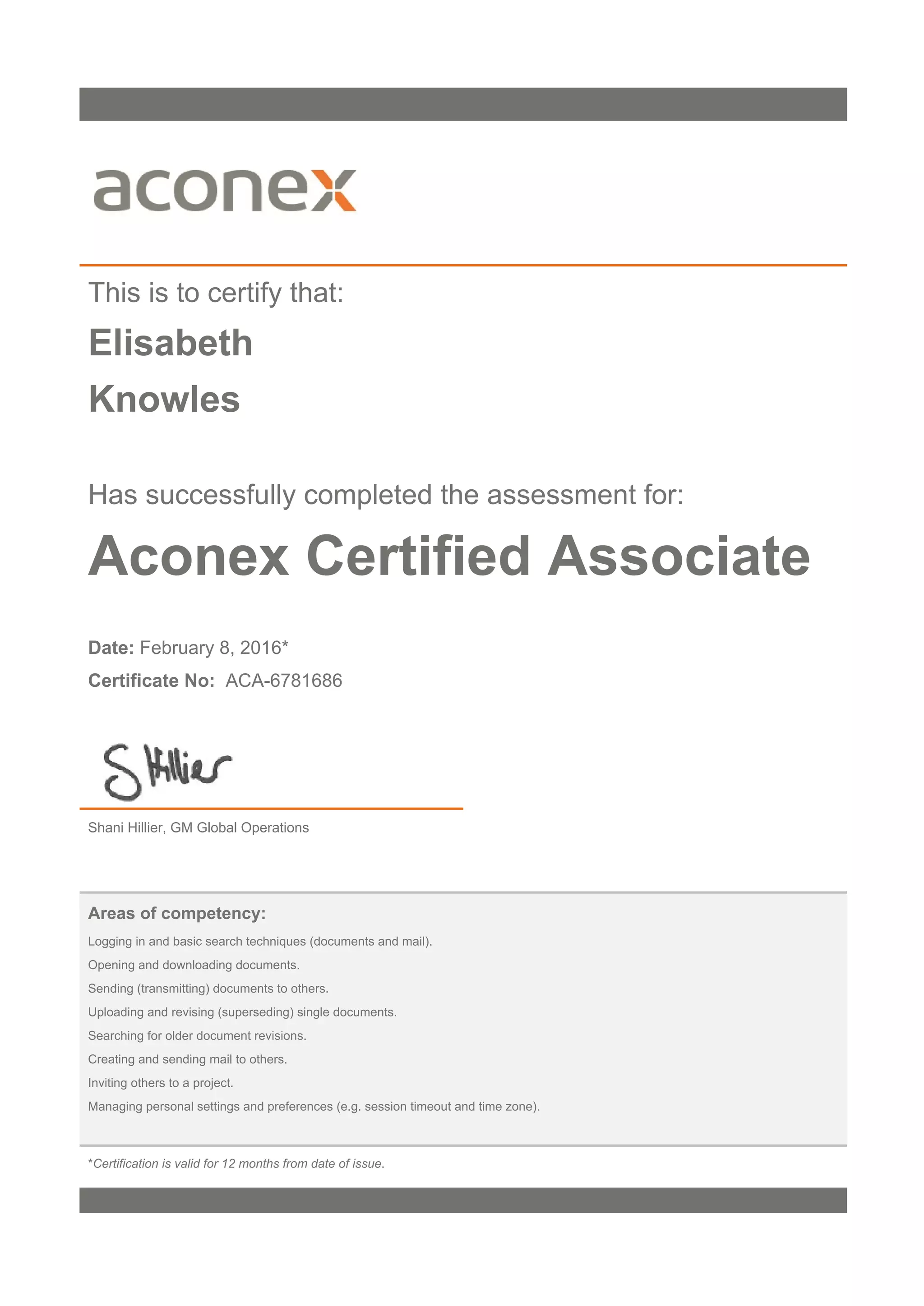 Aconex Certified | PDF