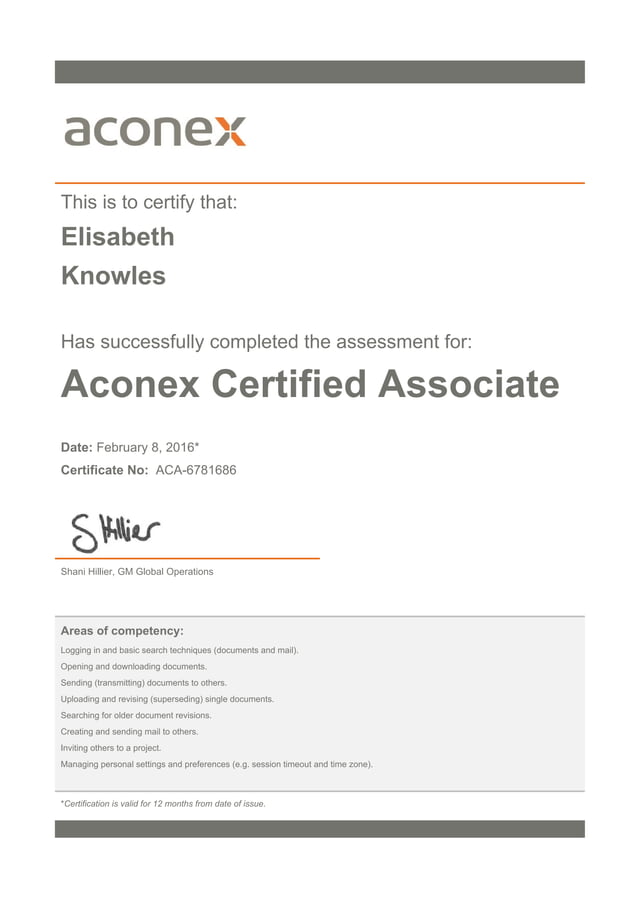 Aconex Certified | PDF