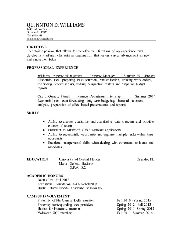 Quinns%27s resume | PDF