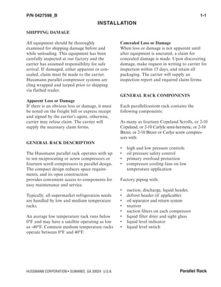 Hussman Rack Installation Manual | PDF
