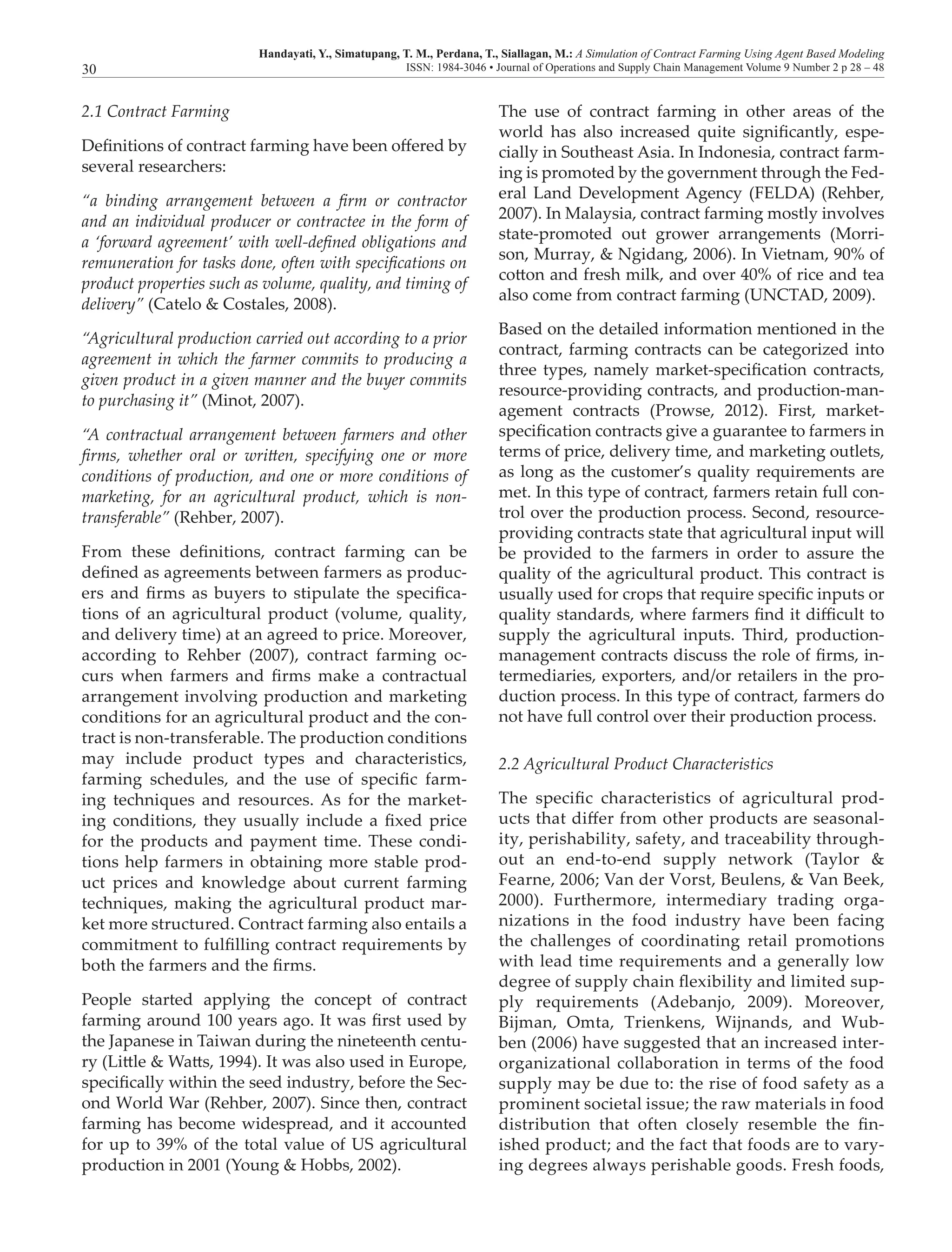 Logistics and Supply Chain: A simulation of contract farming using ...