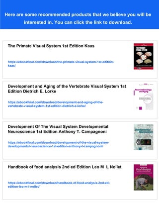 Eye Retina and Visual System of the Mouse 1st Edition Leo M. Chalupa | PDF