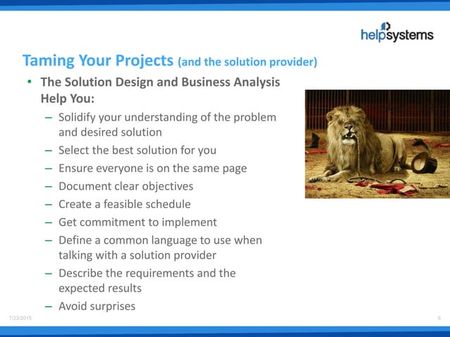 Solution Design Overview - HelpSystems RJS | PPT
