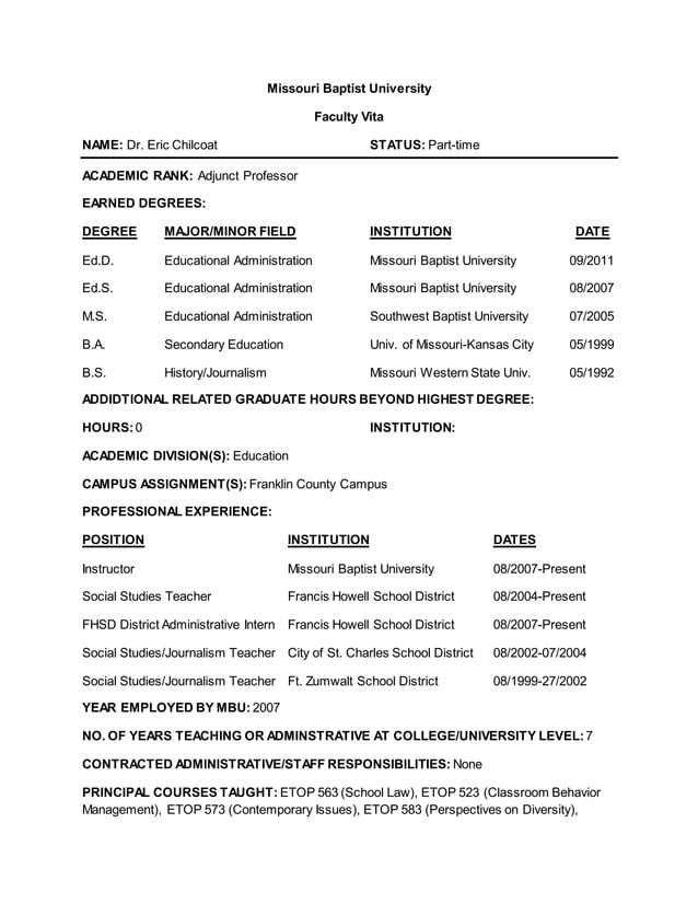 Chilcoat Vita | DOCX | Professional School | Postgraduate Education