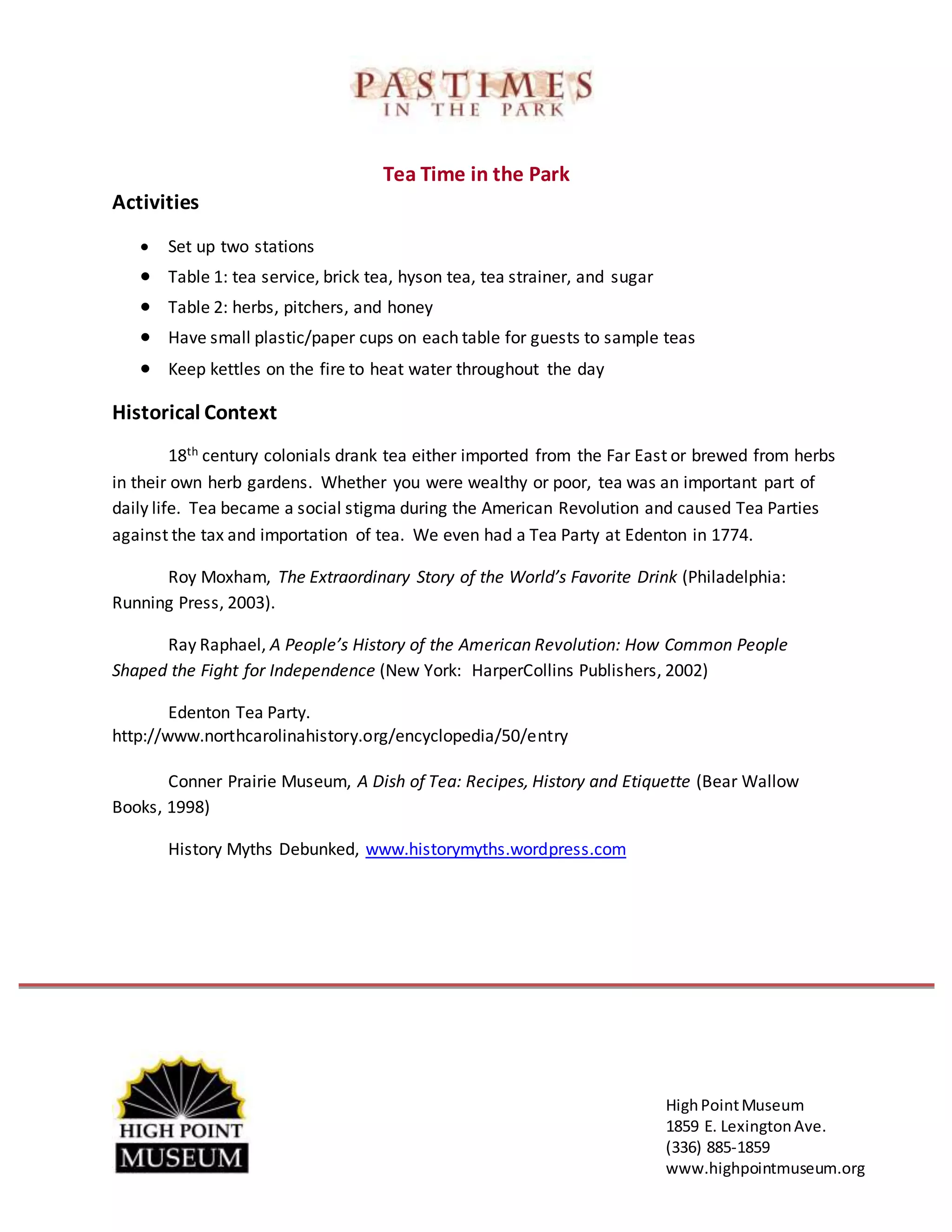 Tea program template | PDF