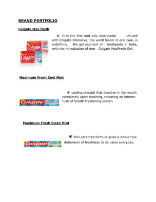 Colgate toothpaste project | DOCX