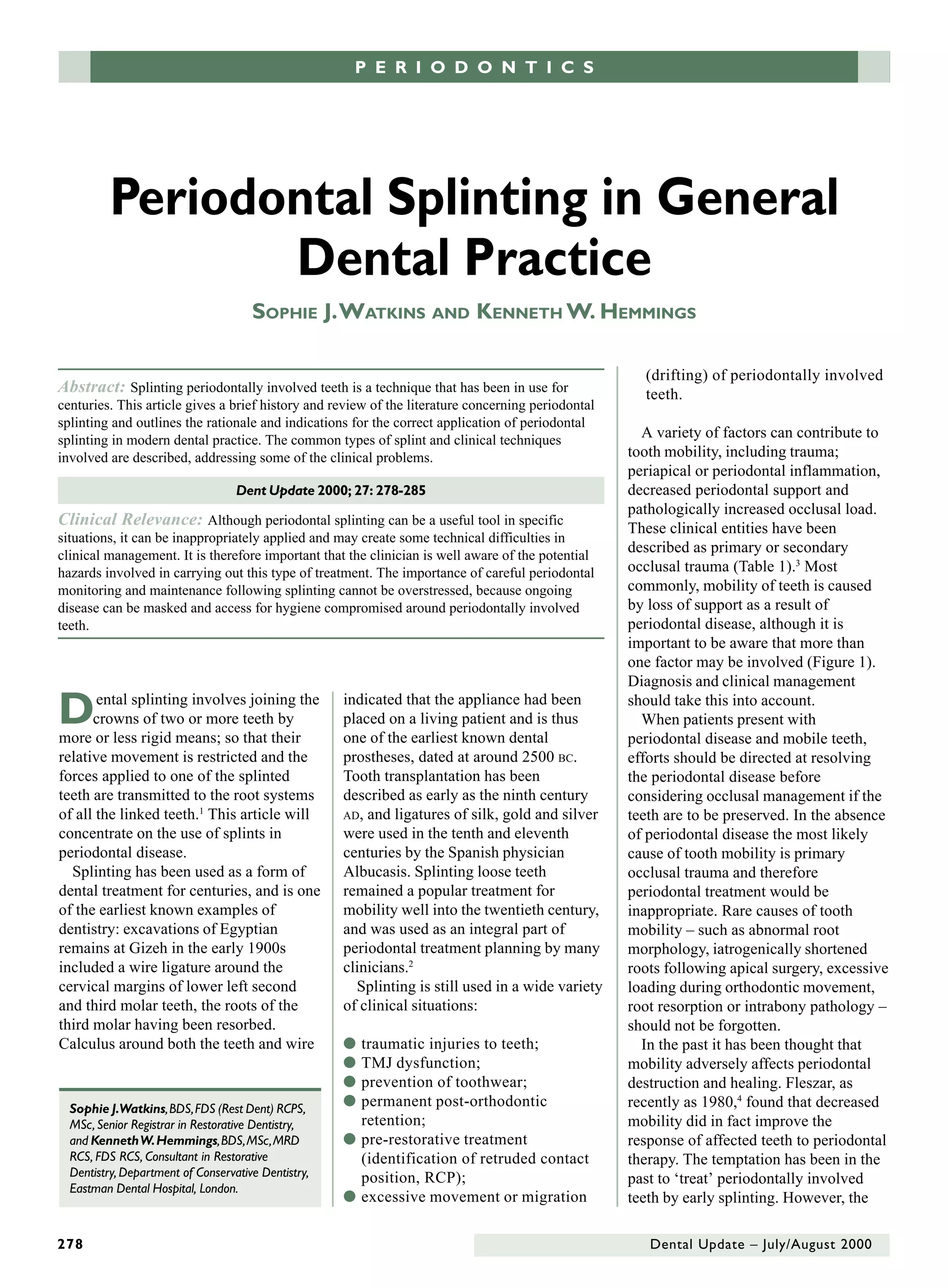 63668245 dental-update-periodontal-splinting-in-general-dental-practice ...