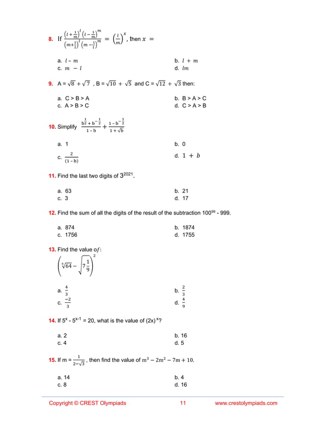 International Mathematics Olympiadlass-9.pdf | Physics | Science