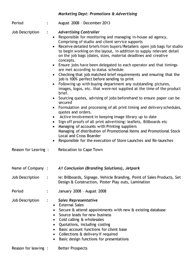 CV - Chantelle Nel -2016 | DOCX