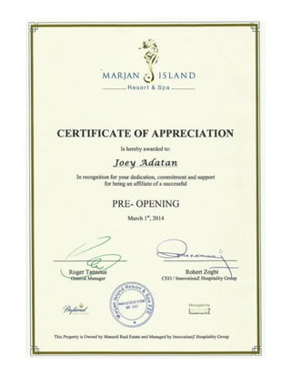 Pre-opening-certificate | PDF