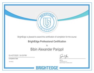 BrightEdge Professional Certification | PDF