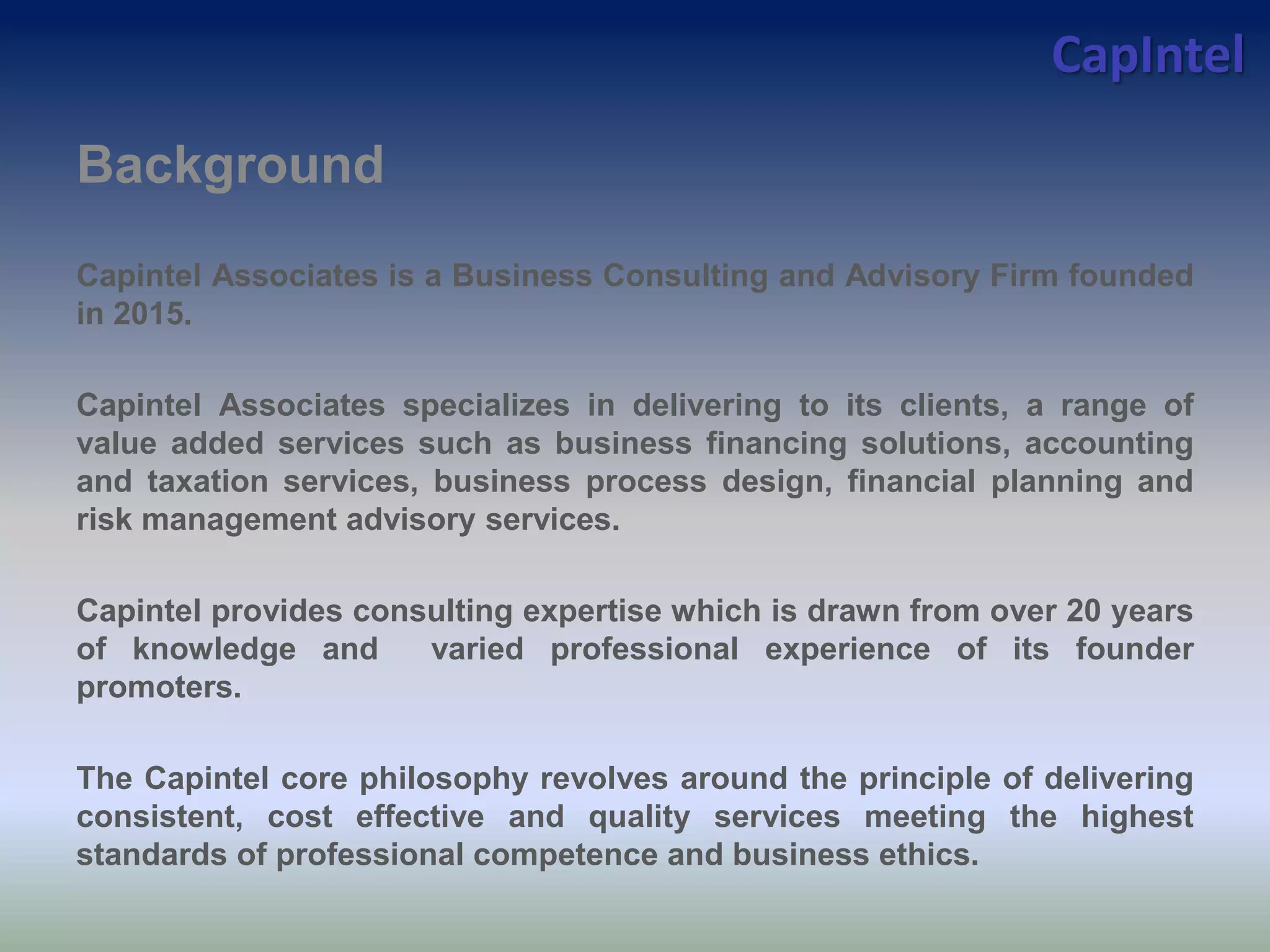 CapIntel Presentation | PPTX | Business Accounting & Finance | Business
