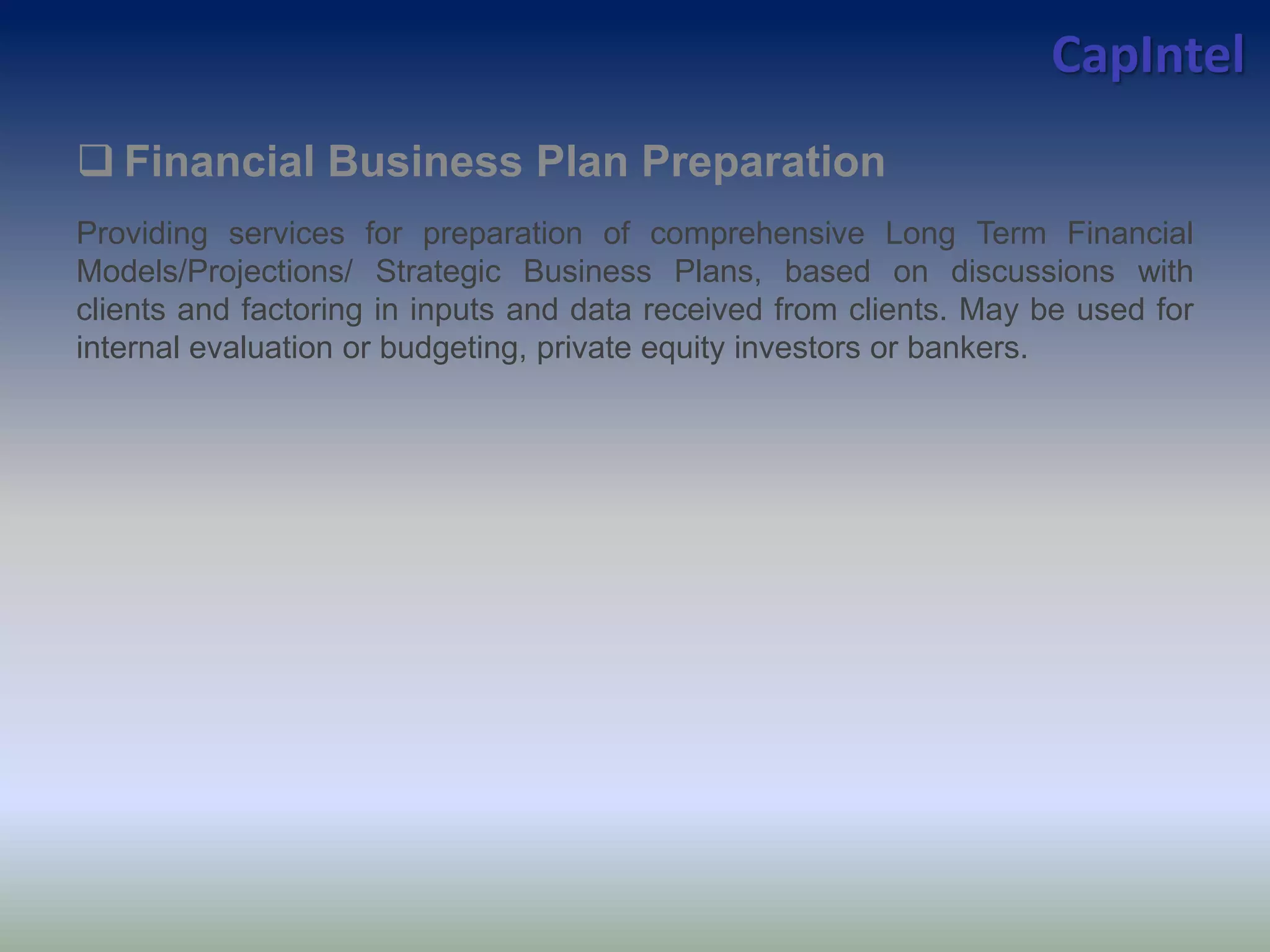 CapIntel Presentation | PPTX | Business Accounting & Finance | Business