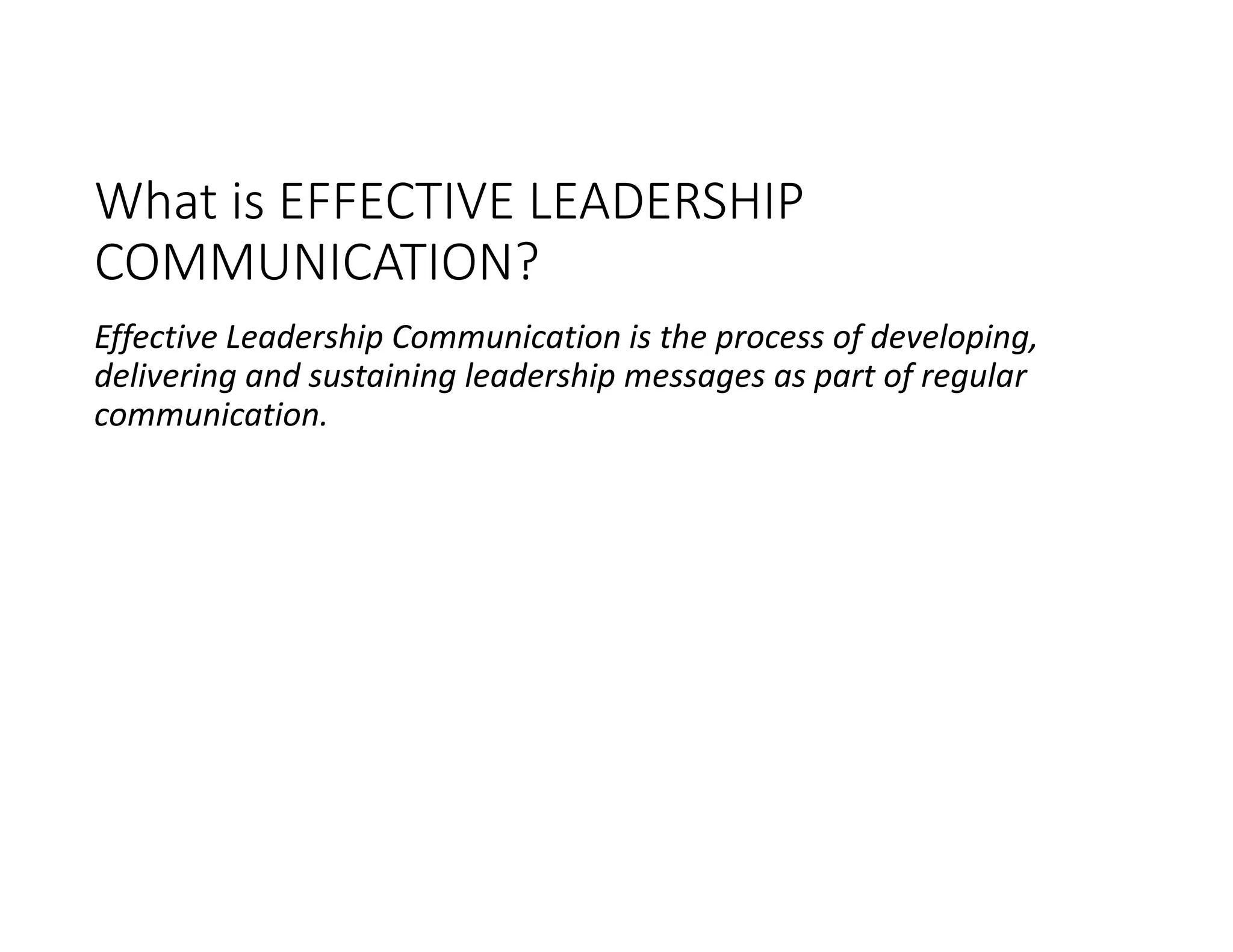 Effective Leadership Communication Presentation | PDF