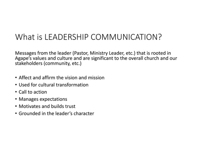 Effective Leadership Communication Presentation | PDF