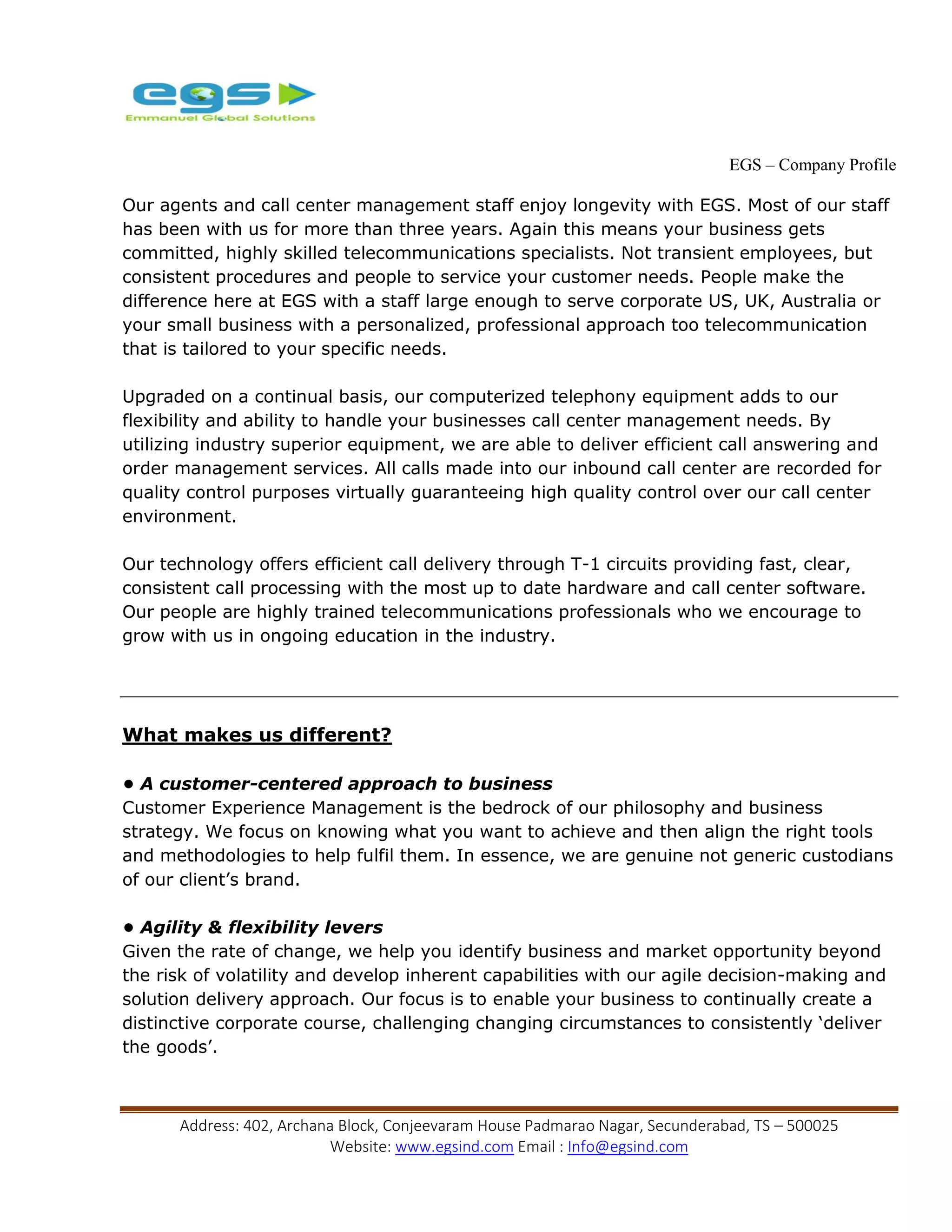 EGS - Company Overview | PDF