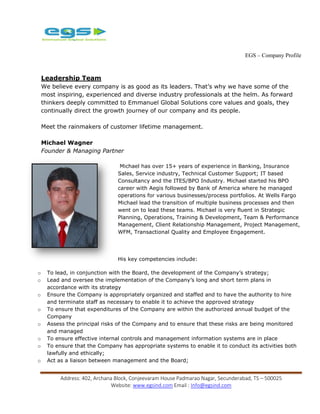 EGS - Company Overview | PDF