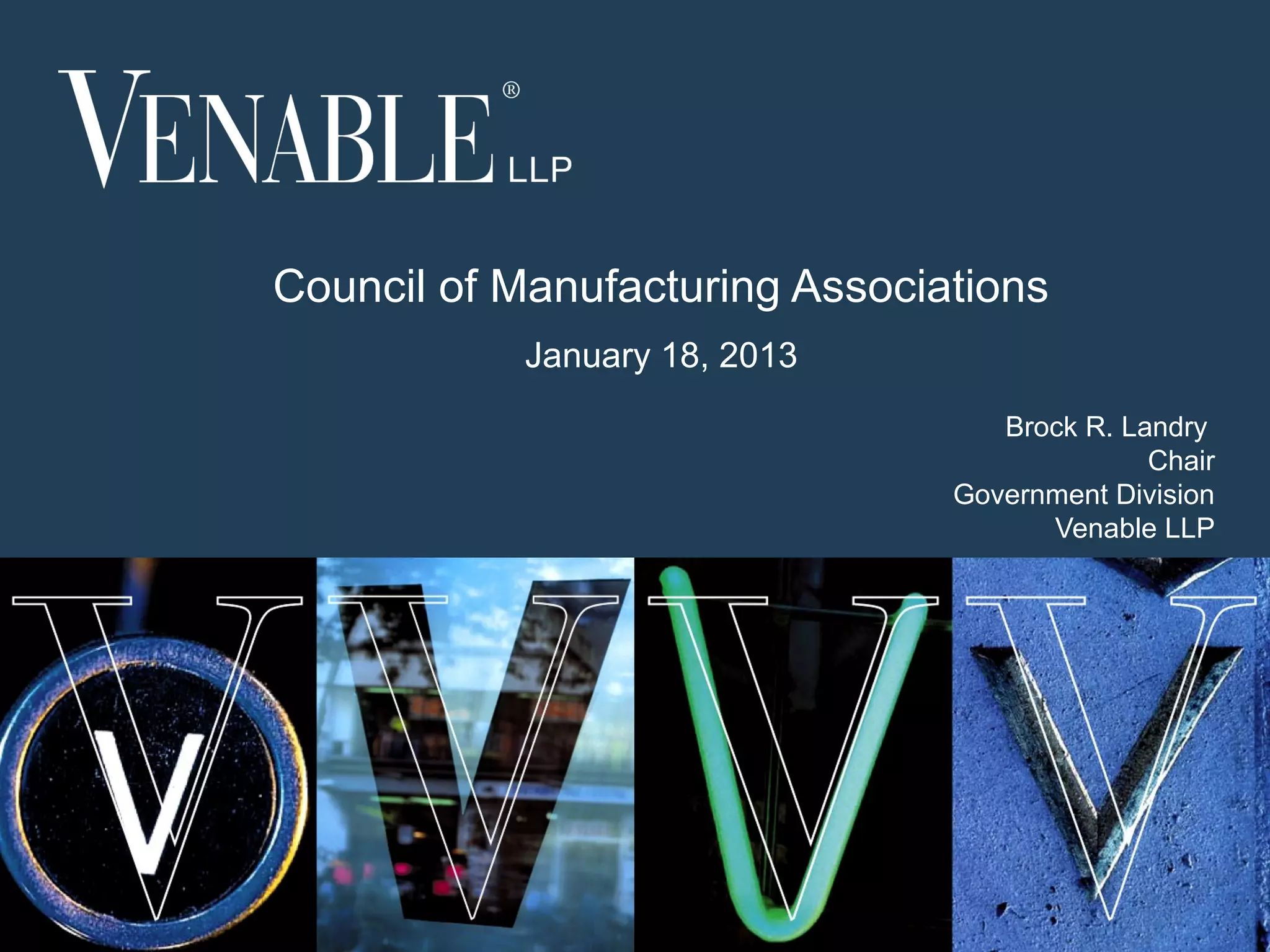 CMA2013WLC Sponsor Venable, LLP | PPT