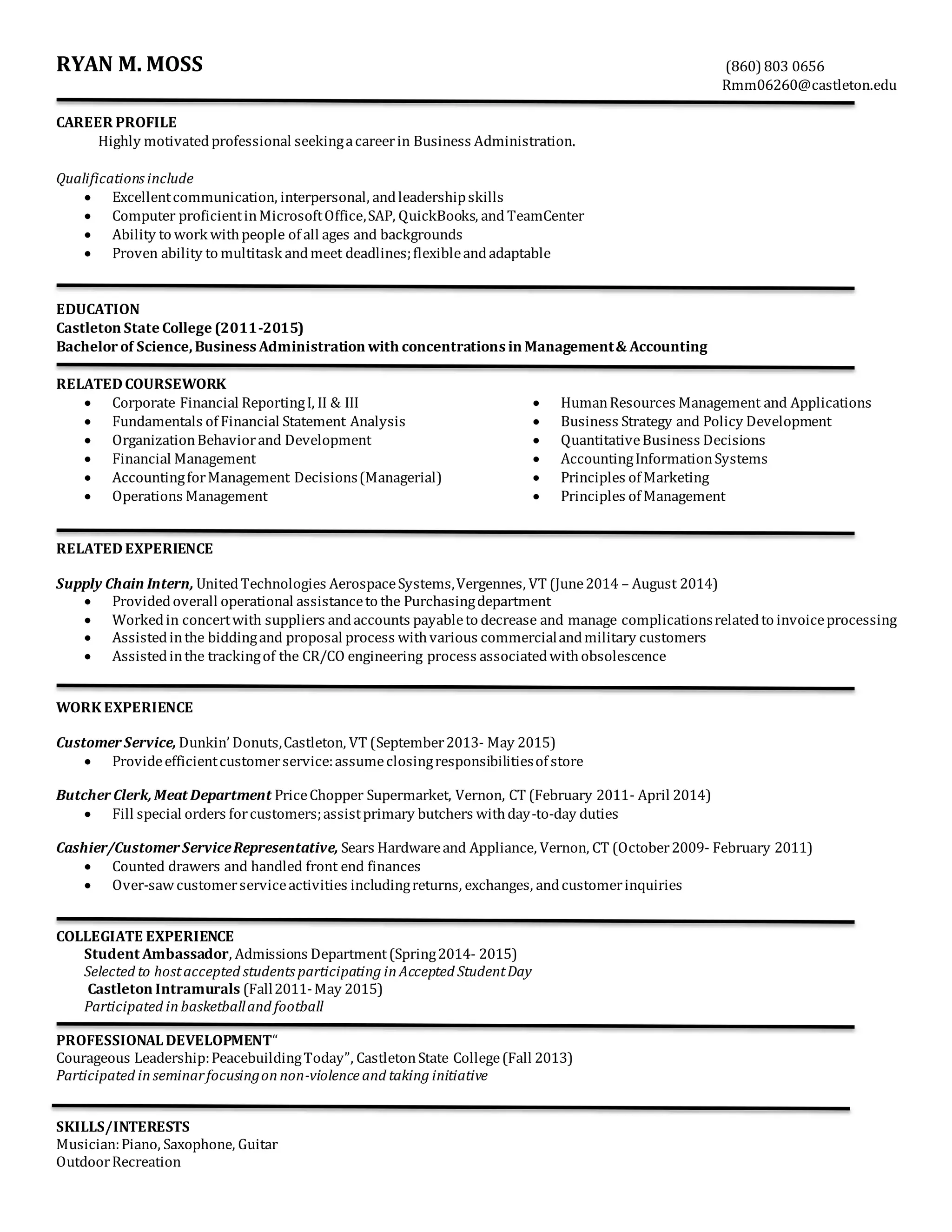 Ryan Moss Resume | PDF