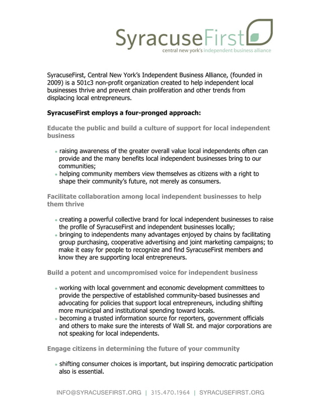 SyracuseFirst-1-pager | PDF