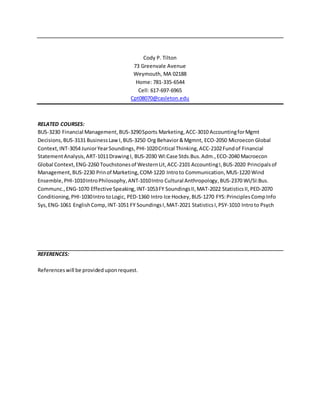 Resume - Cody Tilton 5-5-16 | DOCX