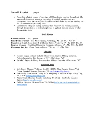 Bramlet Resume for MUHLENBERG COMMUNITY HOSPITAL | DOCX