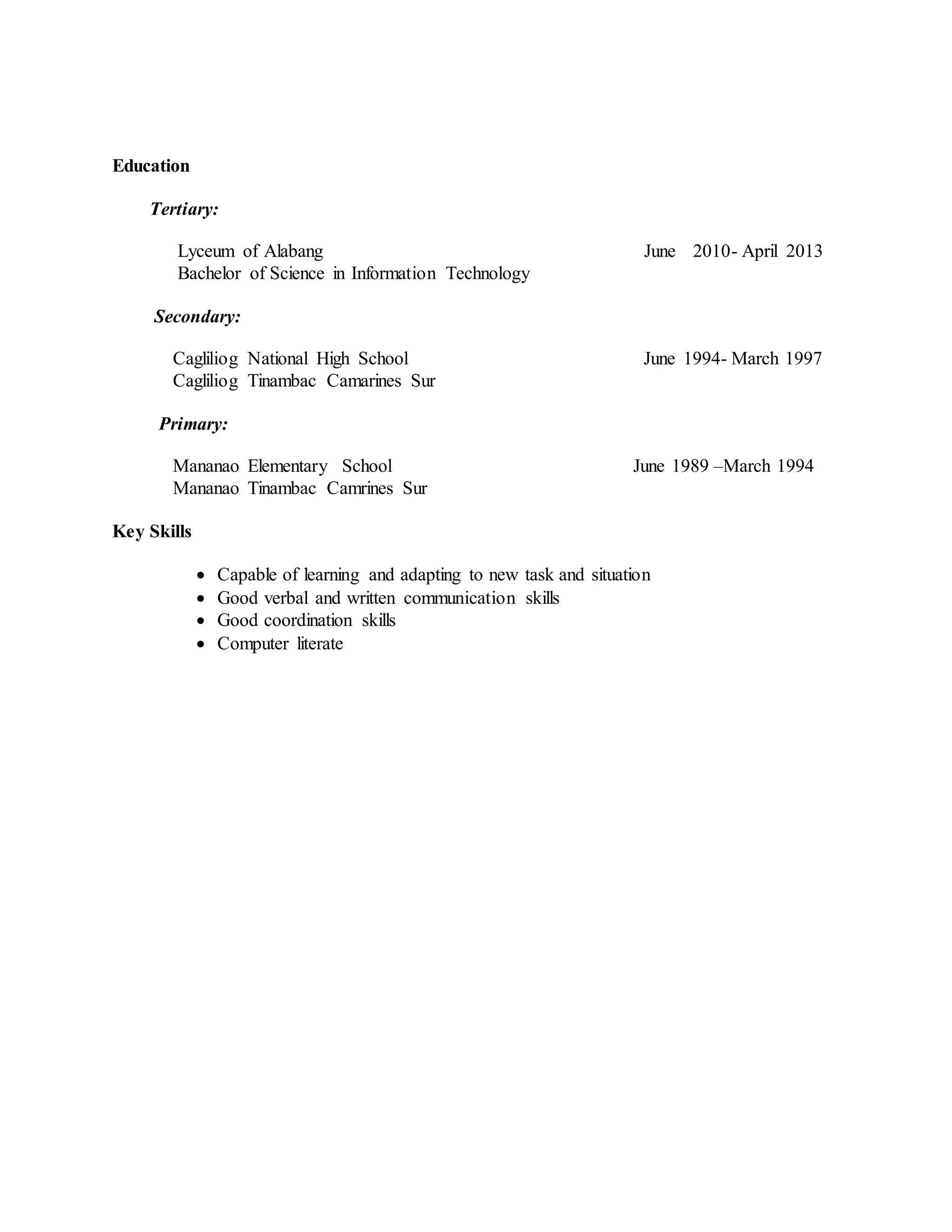 My resume | DOCX