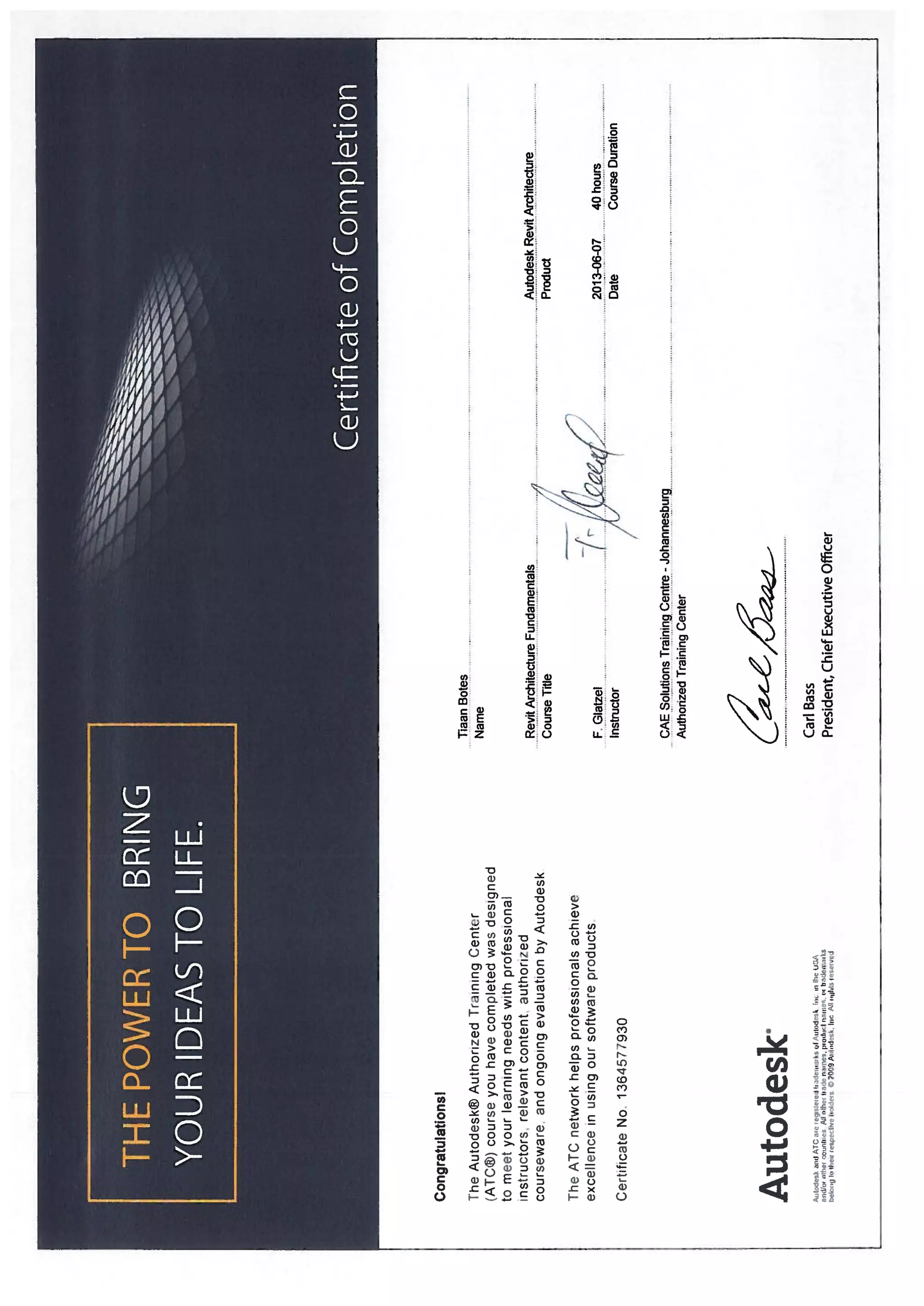 Certificates - Tiaan Botes | PDF