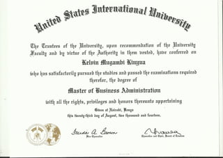 Kinyua - USIU Grad Cert | PDF