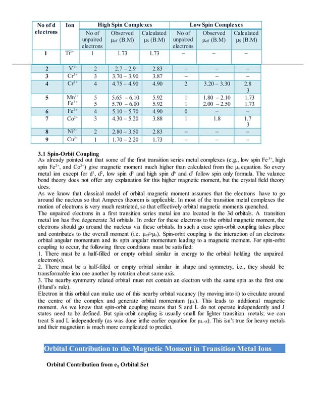Magnetic Properties of Lanthanides | DOC