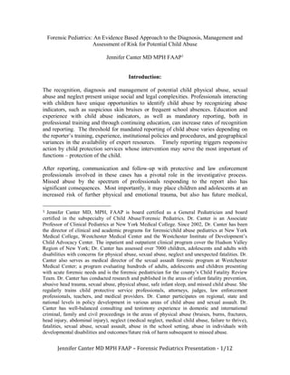 Child Abuse Pediatrician Expert Dr. Jennifer Canter | PDF | Injuries ...