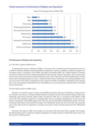 Critical Assessment of Performance of Mergers and Acquisitions | PDF