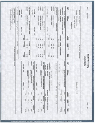 South University Transcript James | PDF