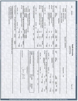 South University Transcript James | PDF