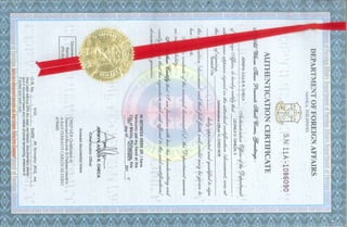 Mapua BS Certificate & TOR (Phils DFA & CHED - Authenticated) | PPT