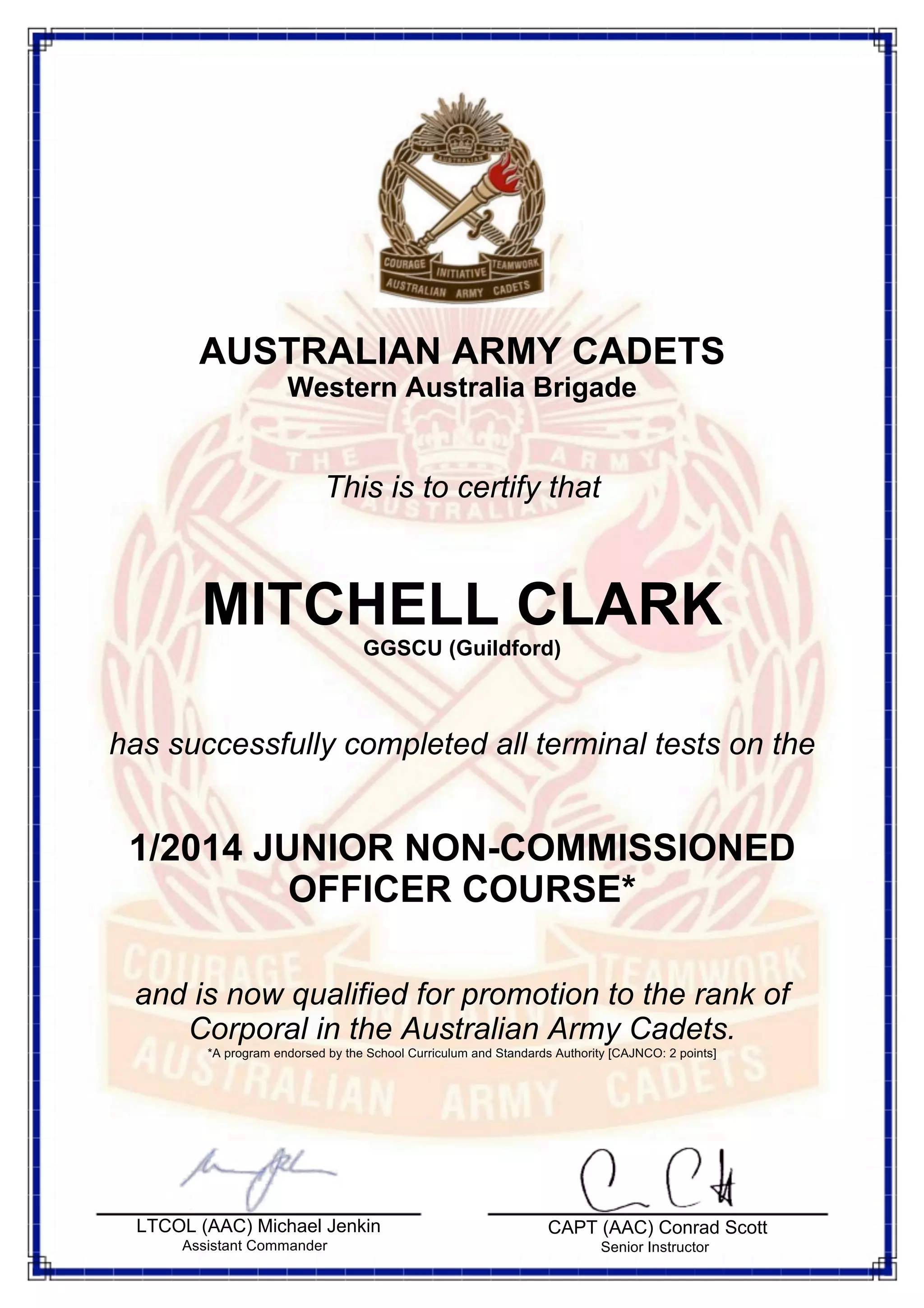 Certificate JNCO | PDF