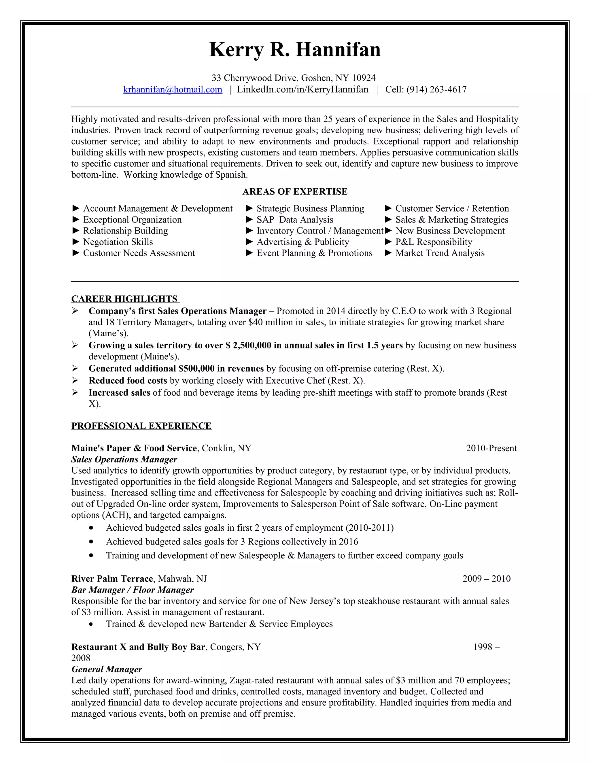 Hannifan Resume JB (2) | DOC | Business Administration | Business