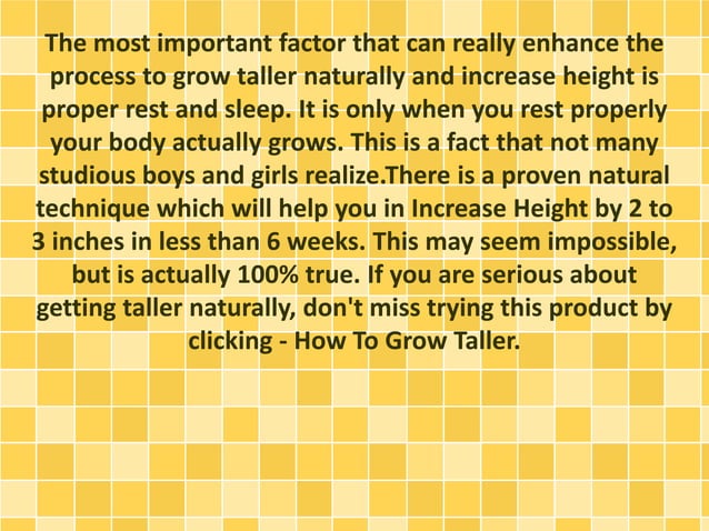 Growing Taller Tips From Athletes | PPT