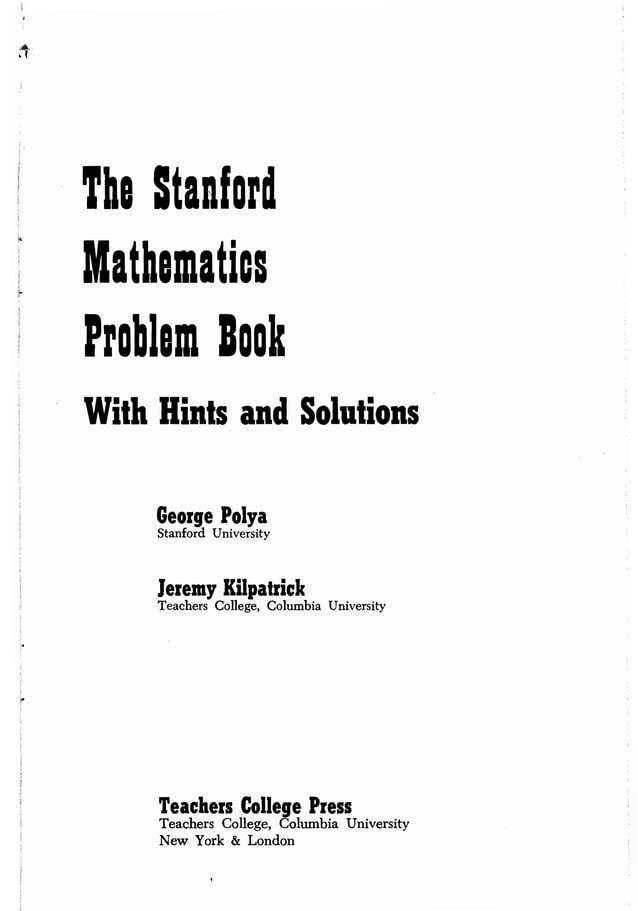standford mathematics problem book